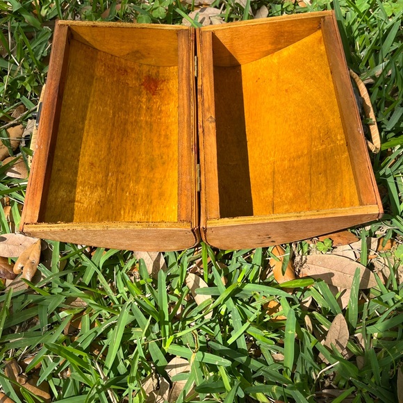 Vintage | Bags | Rare Vintage 94s Boho Box Bag Purse 1940s Wood Rattan ...